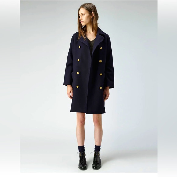 A.P.C. | Jackets & Coats | Apc Black And Gold Wool And Cashmere Double ...